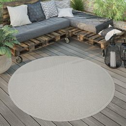 Teppich Paco Home "Timber 125", beige (elfenbeinfarben), H:4mm &Oslash;:160cm, Polypropylen (PP), Teppiche, Teppich, Flachgewebe, Sisal Optik, In- und Outdoor geeignet, Wohnzimmer