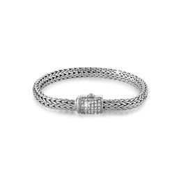 Armkette Kuzzoi "Armband Gliederarmband Damen Zirkonia Kristalle 925 Silber" Gr. 18, silber, Armb&auml;nder, Herren, 18, Silber 925 (Sterlingsilber), Armkette