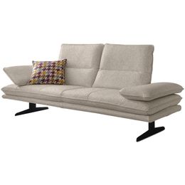 2,5-Sitzer W.Schillig "broadway, Designsofa mit tollem Sitzkomfort", braun (sesame s22), B:236cm H:94cm T:96cm, Flachgewebe S22 (100% Polyester), Sofas, 2 5-Sitzer, Sitztiefenverstellung, Kopfteil- & Seitenteilverstellung, Breite 216cm