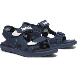 Sandale Timberland "PERKINS ROW BACKSTRAP SANDAL", M&auml;dchen, Gr. 40, blau (indigo), Synthetik, Schuhe Sandale, mit Klettverschlu&szlig;