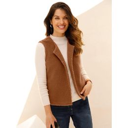 Kurzweste Classic Basics, Damen, Gr. 42, braun (cognac), 100% Polyester, unifarben, Westen Kurzweste