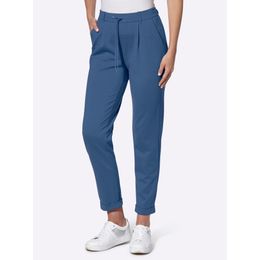 Jogger Pants Inspirationen, Damen, Gr. 24, Kurzgr&ouml;&szlig;en, blau (jeansblau), 58% Viskose, 36% Polyamid, 6% Elasthan, unifarben, Hosen Jogger Pants