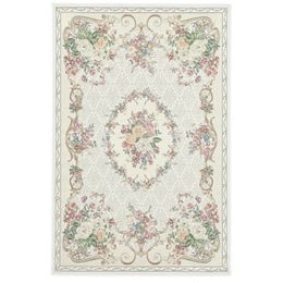 Teppich Theko "Flomi Floral", beige, B:60cm H:3mm L:90cm, Baumwolle, Kunstfaser, Teppiche, Teppich, gewebt, Blumen Design, ideal im Wohnzimmer & Schlafzimmer