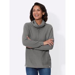 Rollkragenpullover Casual Looks "Pullover", Damen, Gr. 40, grau (steingrau, meliert), 50% Baumwolle, 50% Polyacryl, unifarben, Pullover Rollkragenpullover