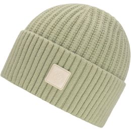 Strickm&uuml;tze Chillouts "Denise Hat", Damen, gr&uuml;n (pale gr&uuml;n), Strick, Materialmix, unifarben, M&uuml;tzen Strickm&uuml;tze, mit sichtbarem Logo-Patch