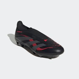 Fu&szlig;ballschuh adidas Performance "PREDATOR LEAGUE LACELESS FG/MG", Gr. 42, schwarz (core schwarz, grau four, lucid rot), Synthetik, Schuhe Fu&szlig;ballschuh, f&uuml;r Rasenpl&auml;tze