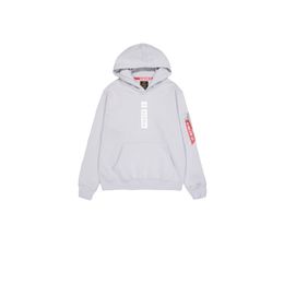 Hoodie Alpha Industries "Alpha Puff Print Hoodie", Herren, Gr. 3XL, grau (pastel grau), Obermaterial: 80% Baumwolle, 20% Polyester, regular fit, Sweatshirts Hoodie