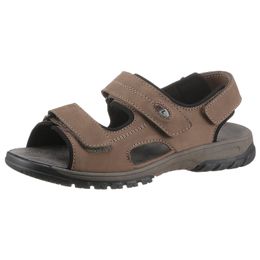 Waldl&auml;ufer Riemchensandale WALDL&Auml;UFER "HARALD", Herren, Gr. 7 (40,5), braun, Nubukleder, Schuhe Riemchensandale, Sommerschuh, Klettschuh, Outdoorschuh, in komfortabler H-Weite