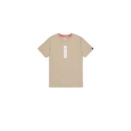 T-Shirt Alpha Industries "Alpha Puff Print T-Shirt", Herren, Gr. XL, beige (vintage sand), Obermaterial: 100% Baumwolle, Shirts T-Shirt