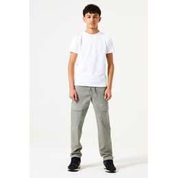 Cargohose Garcia, Jungen, Gr. 140, N-Gr, gr&uuml;n (shadow gr&uuml;n), Web, Obermaterial: 98% Baumwolle, 2% Elasthan, unifarben, regular fit kn&ouml;chellang, Hosen Cargohose, mit Cargo Taschen for BOYS