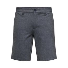 Only & Sons Chinoshorts ONLY & SONS "ONSMARK 020934 SHORTS DITSY", Herren, Gr. S, N-Gr, blau (schwarz navy), Web, Obermaterial: 64% Viskose, 31% Polyester, 5% Elasthan, unifarben, regular fit knielang, Hosen Chinoshorts
