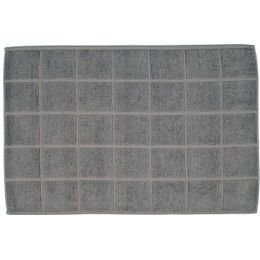 Hotelmatte Ross "Unifond", grau (flanell), H:10mm, Baumwolle, Badematten, Hotelmatte, besonders weich, Badezimmerteppich, uni