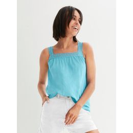 Shirttop Inspirationen, Damen, Gr. 54, aquamarin, 100% Baumwolle, unifarben, Tops Shirttop