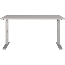 Schreibtisch Germania "Downey", silber (kaschmir, silber, silber, kaschmir), B:140cm H:91cm T:80cm, Tische, Schreibtisch, h&ouml;henverstellbar von 68-91 cm, verf&uuml;gbar in verschiedenen Breiten
