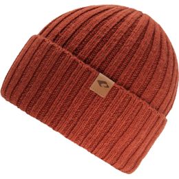Strickm&uuml;tze Chillouts "Darian Hat", Herren, braun (rust), Feinstrick, Baumwollmischung, unifarben, M&uuml;tzen Strickm&uuml;tze, mit extra hohem Umschlag
