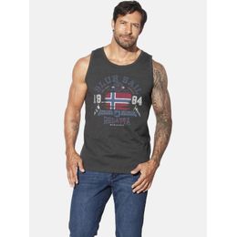 Muskelshirt Jan Vanderstorm "Tanktop BEUTE", Herren, Gr. 4XL, grau (dunkelgrau melange), Obermaterial: 70% Baumwolle CO. 30% Polyester COOLMAX PES(Coolmax)., Tops Muskelshirt