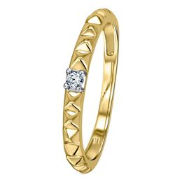 Diamantring ONE ELEMENT "0,04 ct Diamant Brillant Ring aus 585 Gelbgold" Gr. 57, gold, Fingerringe, Damen, 57,mit Brillant, Gelbgold 585, Diamantring