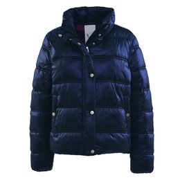 Fuchs & Schmitt Steppjacke FUCHS SCHMITT "Steppjacke", Damen, Gr. 42, blau (marine), Web, Obermaterial: 100% Polyester, clean, unifarben, regular fit normal, Rundhals, eingesetzt gerader Abschluss, Jacken Steppjacke, mit Eingrifftaschen an der Seite