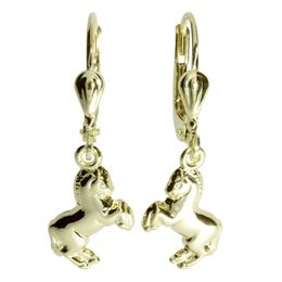 Paar Ohrh&auml;nger OSTSEE-SCHMUCK "OSTSEE-SCHMUCK Ohrh&auml;nger Pferd Ohrh&auml;nger Pferd", gelb (wei&szlig;, neutral), Ohrringe, Damen, 27 x 9mm, Gelbgold 333, Paar Ohrh&auml;nger