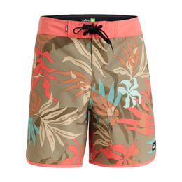 Boardshorts Quiksilver "Surfsilk Scallop 18", Herren, Gr. 28(XS), blau (aloe blauweed), 88% Polyester, 12% Elasthan, Hosen Boardshorts