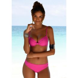 B&uuml;gel-Bikini-Top s.Oliver "Spain", Damen, Gr. 40, Cup D, pink, Microfaser, Microfaser, unifarben, Bikini-Oberteile B&uuml;gel-Bikini-Top, mit geraffter Mitte