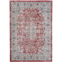 Teppich CarpetFine "Noah_1", rot, B:120cm H:3mm L:170cm, Polypropylen (PP), Teppiche, Teppich, Orient Vintage Look, Wohnzimmer