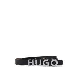 Lederg&uuml;rtel Hugo "Zula Belt 1,5cm", Damen, Gr. 95, schwarz (schwarz 001), Leder, unifarben, G&uuml;rtel Lederg&uuml;rtel, Verschluss im Hugo Schriftzug
