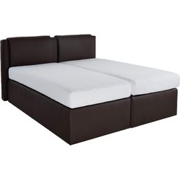 Boxspringbett, braun, Liegefl&auml;che B/L: 180cm x 200cm, H2, 5-Zonen-Tonnentaschen-Federkernmatratze, Bonnell- Federkernmatratze: Bezug obere Matratze: 80% Baumwolle, 20% Polyester;7-Zonen-Kaltschaummatratze: Bezug obere Matratze: 80% Baumwolle, 20% Polyester;5-Zonen-Tonnen-Taschenfederkernmatratze: Bezug obere Matratze: 100% Polyester., Westfalia Schlafkomfort, Komplettbetten, Boxspringbett