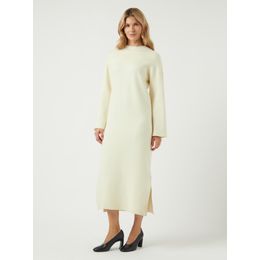 Strickkleid Y.A.S "YASELMA LS LONG KNIT DRESS S. NOOS", Damen, Gr. XS, N-Gr, beige (birch), Feinstrick, Obermaterial: 52% Viskose, 26% Polyester, 22% Nylon, unifarben, regular fit ca. Mitte Wade, Kleider Strickkleid