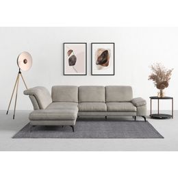 Sit & More Ecksofa SIT & MORE "Cabana L-Form", grau (steel), B:303cm H:84cm T:244cm, 95% Polyester, 5% Polyamid, Sofas, Ecksofa, Ottomane, wahlweise mit Sitztiefen-,Armlehnen- und Kopfteilfunktion