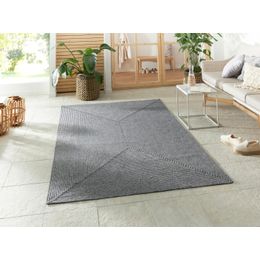 Teppich Hanse Home "Trenzado", grau (hellgrau), B:200cm H:10mm L:290cm, Polypropylen, Teppiche, Teppich, In- & Outdoor, Handmade-Look, L&auml;ufer, Wetterfest, Balkon, Wohnzimmer