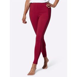 Leggings, Damen, Gr. 52, Normalgr&ouml;&szlig;en, rot (kirsche), 95% Baumwolle, 5% Elasthan, unifarben, Hosen Leggings
