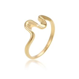 Silberring Elli "Ring Wellen Strand Meer Maritim Trend 925 Silber" Gr. 58, gold, Fingerringe, Damen, 58, Silber 925 (Sterlingsilber), Silberring
