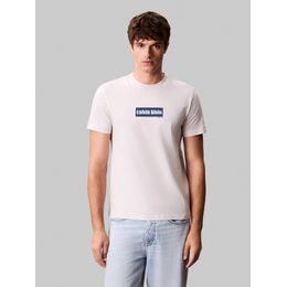 T-Shirt Calvin Klein Jeans "SS 30s E CLVN LN BG", Herren, Gr. S, moonstruck, Single Jersey, Obermaterial: 100% Baumwolle, unifarben, regular fit h&uuml;ftlang, Rundhals, Shirts T-Shirt, mit Logo-Schriftzug