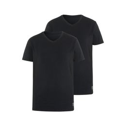 V-Shirt Chiemsee, Herren, Gr. M (48/50), schwarz beauty, 95% Baumwolle, 5% Elasthan, V-Ausschnitt, Shirts V-Shirt