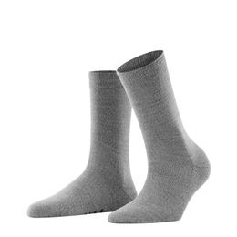 Socken Falke "Softmerino", Damen, Gr. 35-36, grau (light grau meliert), Materialmix, unifarben, normal, Socken Socken, w&auml;rmend, hohe Feuchtigkeitsaufnahme, atmungsaktiv, klimaregulierend