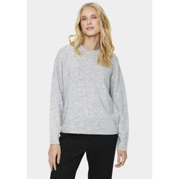 Strickpullover Saint Tropez "HayaSZ Pullover", Damen, Gr. XL (42), grau (pearl grau mel), Strick, Obermaterial: 57% Polyamid, 40% Polyester, 3% Elasthan, meliert, Pullover Strickpullover, mit Glitzereffekt