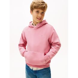 Kapuzensweatshirt Tommy Hilfiger "MINI CORP HOODIE", Jungen, Gr. 7 (122), rosa (mystic pink), Sweatware, Obermaterial: 80% Baumwolle, 20% Polyester, unifarben, regular fit normal, Rundhals, eingesetzt Rippb&uuml;ndchen, Sweatshirts Kapuzensweatshirt, Kinder bis 16 Jahre