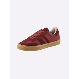 Sneaker Heine, Damen, Gr. 40, rot (bordeaux), Glattleder, Leder, Veloursleder, Schuhe Sneaker