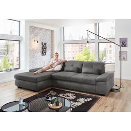Ecksofa DIE PLANBAR "MP-IN16012 L-Form, mit Kaltschum-Polsterung", grau, B:309cm H:85cm T:195cm, 85% Polyester;15% Nylon, Sofas, Ecksofa, inkl. Sitztiefenverstellung, wahlweise mit weiteren Funktionen