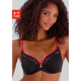 B&uuml;gel-BH Vivance, Damen, Gr. 90, Cup D, schwarz, Spitze, Obermaterial: 86% Polyamid, 14% Elasthan, BHs B&uuml;gel-BH, mit B&uuml;gel und h&uuml;bschen Spitzeneins&auml;tzen, Dessous, Topseller
