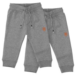 Jogginghose STACCATO, Jungen, Gr. 68, Normalgr&ouml;&szlig;en, grau, Oberstoff: 55% Baumwolle, 45% Polyester., meliert, unifarben, Basic, bequem, Hosen Jogginghose, Doppelpack