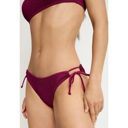 Bikini-Hose LSCN BY LASCANA "Lou", Damen, Gr. M, N-Gr, dunkle beere, Elasthan, Polyester, Strukturmuster, Badehosen Bikini-Hose, aus trendiger Strukturware
