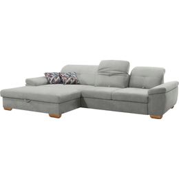 Ecksofa Alina "Nadira", grau (hellgrau gcp 49), B:297cm H:91cm T:199cm, Struktur fein XBO (90% Polyester, 10% Polyamide);Chenille GCP (100% Polyester), Sofas, Ecksofa, wahlweise mit Bettfunktion und Stauraum