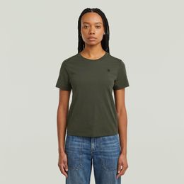 G-Star Raw T-Shirt G-STAR "Nifous", Damen, Gr. L (40), grau (asfalt), Single Jersey, Obermaterial: 100% Baumwolle, unifarben, regular fit, Rundhals, Shirts T-Shirt, mit kleiner Logo-Stickerei