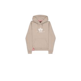 Hoodie Alpha Industries "New Basic Hoodie BL W", Damen, Gr. M, beige (vintage sand), Obermaterial: 80% Baumwolle, 20% Polyester, regular fit, Sweatshirts Hoodie