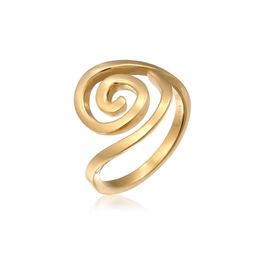Silberring Elli "Ring Spirale Organic Modern 925 Silber" Gr. 56, gold (gold gravierbar), Fingerringe, Damen, 56, Silber 925 (Sterlingsilber), Silberring