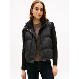 Steppjacke Tommy Hilfiger "MODERN DOWN KNIT MIX REG JACKET", Damen, Gr. S (36), schwarz, Web, Obermaterial: 100% Polyester, unifarben, elastischer Bund, Jacken Steppjacke