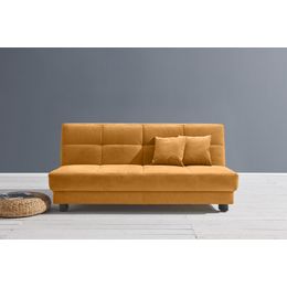ell+ell Schlafsofa ELL + ELL "Tilda", gelb (curry), B:185cm H:90cm T:100cm, 100% Polyester, Sofas, Schlafsofa, Breite 185 cm, inkl. 2 Zierkissen