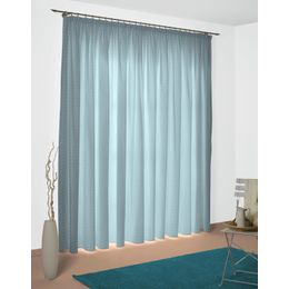 Vorhang WIRTH "Torbole" Gr. 4, blau, B:132cm H:225cm, Jacquard, Baumwolle, Polyester, Gardinen, Vorhang